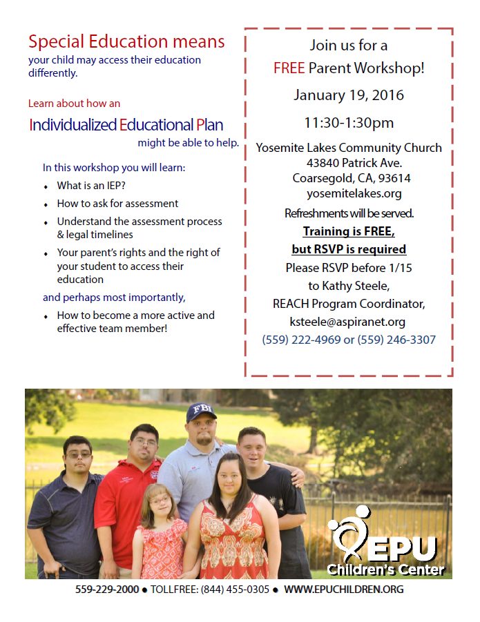Free IEP Workshop (Individualized Educational Plan) | Sierra News Online