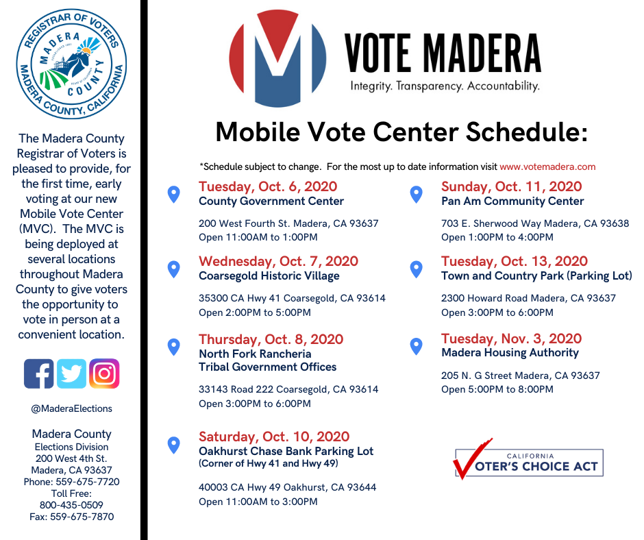 Mobile Vote Center Schedule (002) | Sierra News Online