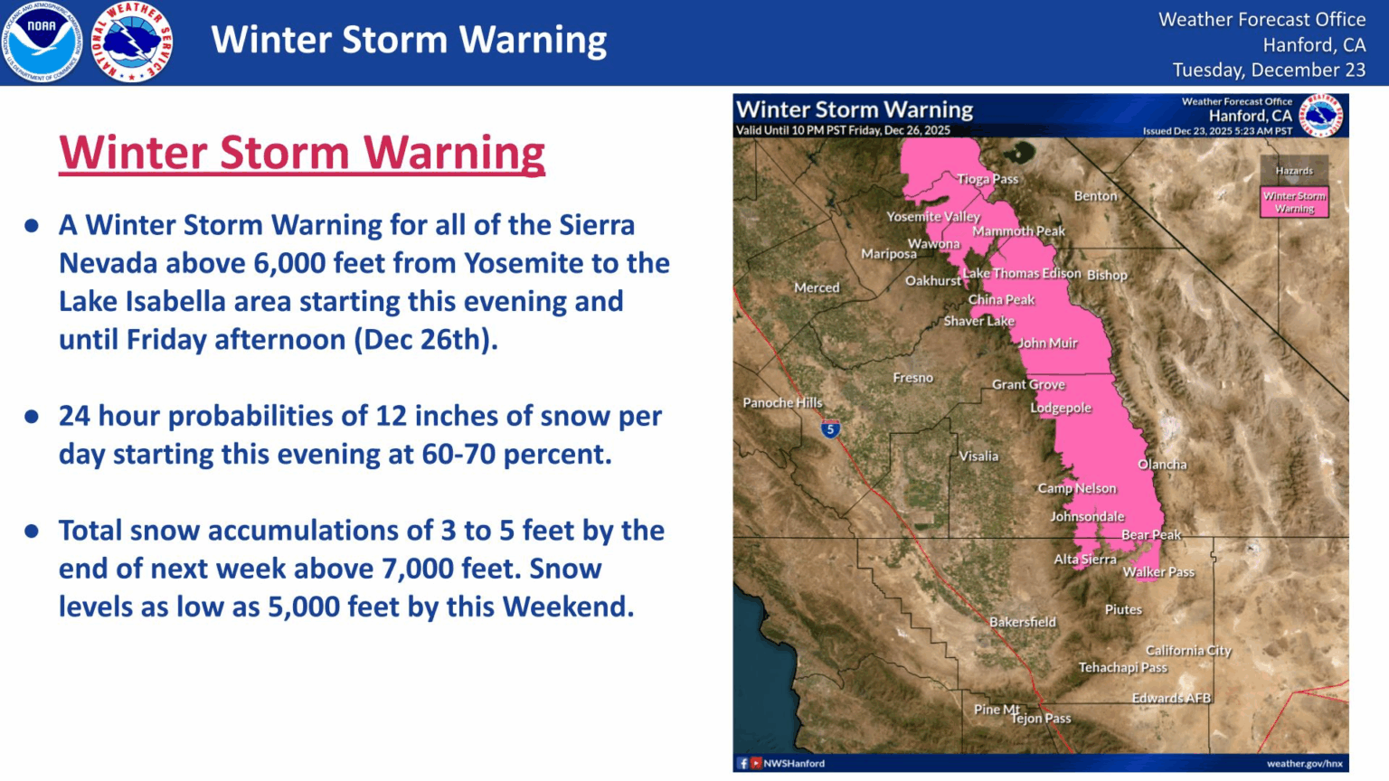 A Winter Storm Warning Has Been Issued For The Holiday